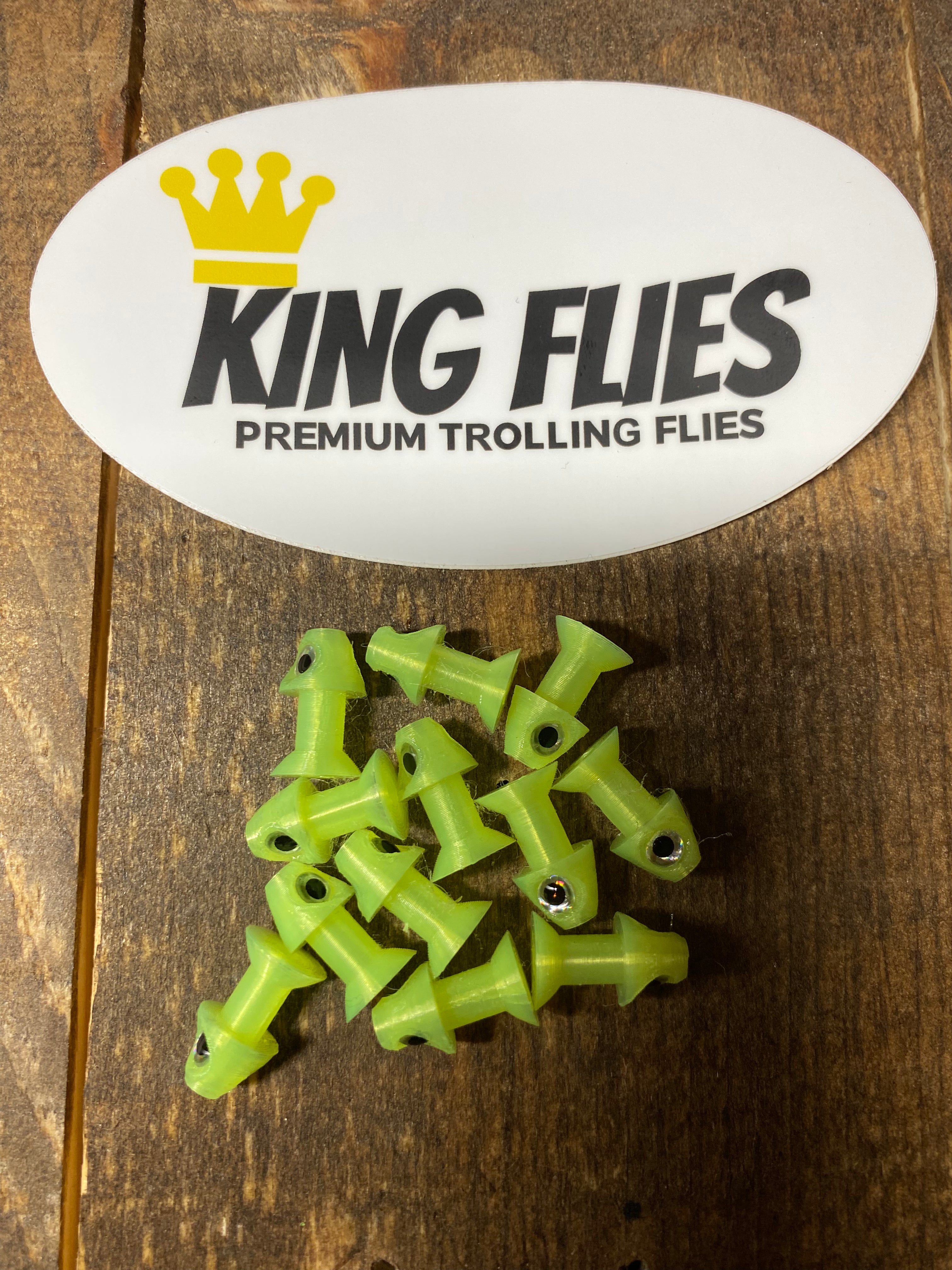 Fluorescent Chartreuse Standard Size Bullet Head – King Flies